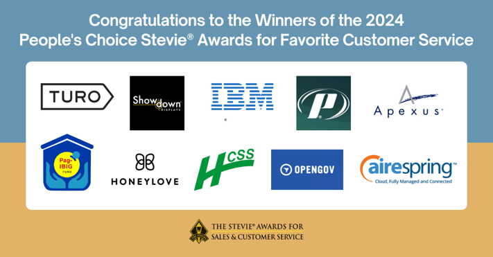 Winners Announced in 2024 People’s Choice Stevie® Awards for Favorite Customer Service